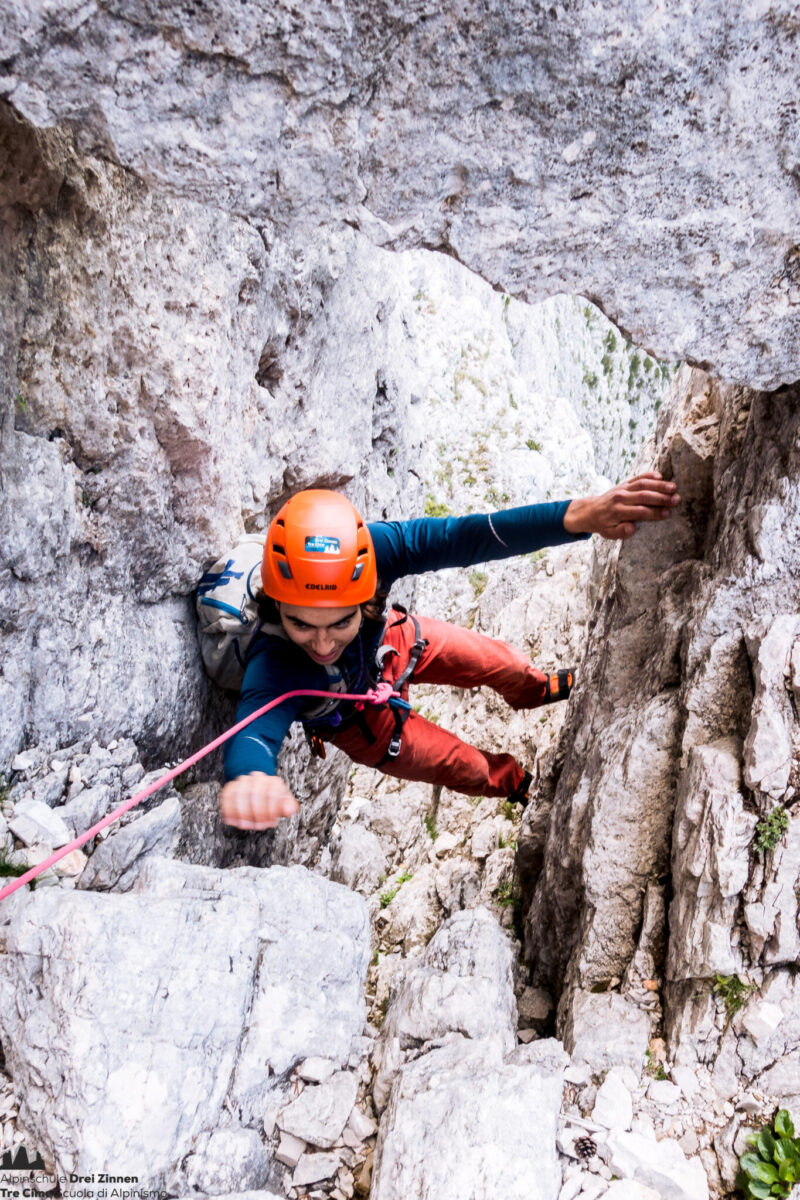 Punta Fiames South Face - Dimai Route (IV+) - Alpinschule Dreizinnen
